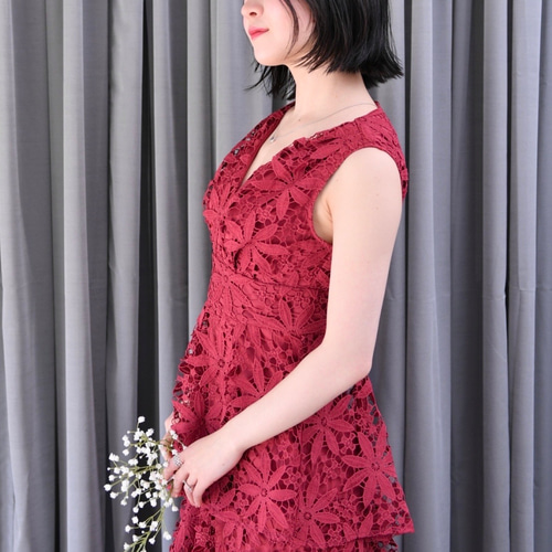 Spicy Summer Dress 総レース 赤ワンピース/オールオンワン Spicy Summer Dress 総レース 赤ワンピース/オールオンワン