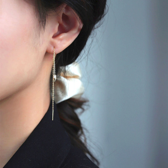 [] 925純製 14kgp 881# CZ ジルコン キューブ アメリカンピアス ピアス（フープ） Tiara88 通販｜Creema(クリーマ) 15628918