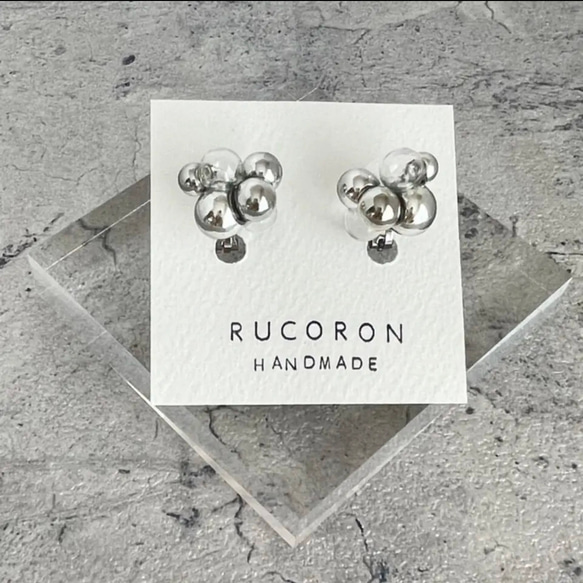 Silver Bublle （large） ピアス（スタッド・一粒） Rucoron 通販 15636503｜Creema(クリーマ)