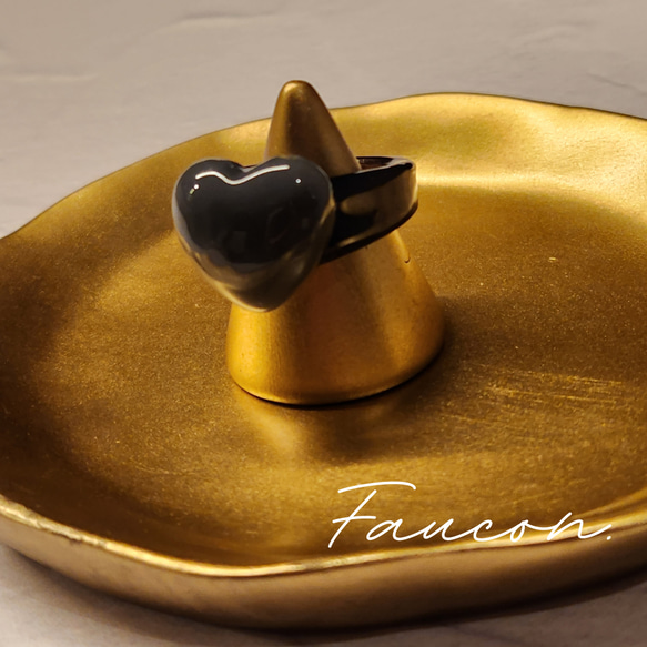 Ring No.5 Dark gray × Black 大人のクールカラー 指輪・リング faucon. 通販 15659862｜Creema ...