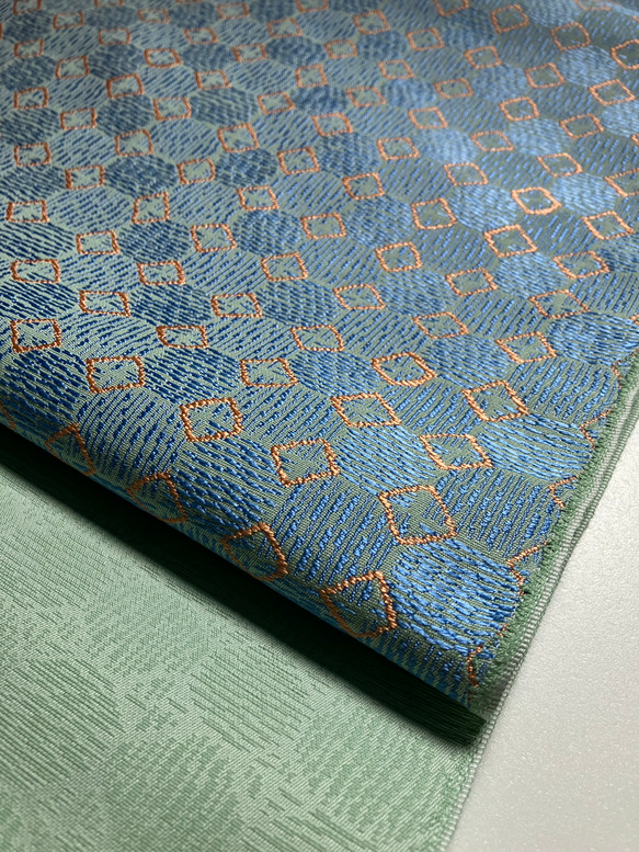 名古屋帯 正絹 京都 西陣織 市松 格子柄 色無地小紋 お洒落着に 和装小物（帯・半襟） CHIAKI 通販 15666841｜Creema ...