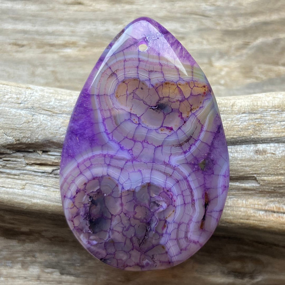 ストライプアゲート&ドゥルージー 穴あき ジオード ペンダント a08480 天然石 Agate Gallery 通販｜Creema(クリーマ ...