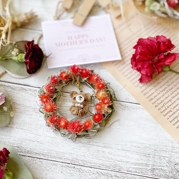 クマちゃんのガーランド ︎カーネーション ︎ ︎あみぐるみアクセサリー付き ︎選べるカラー ガーランド PUPU布布(ぷぷ) 通販 ...