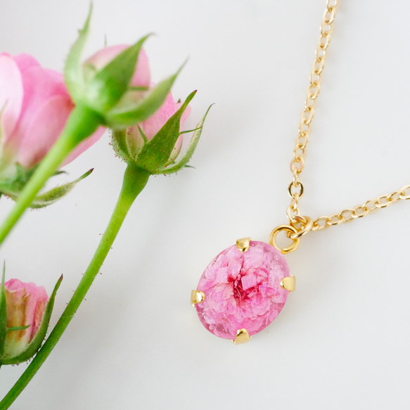 小橢圓形/Bijou 吊墜/Pink Haze/14kgf 可更換/N-381 項鍊 schaf* （シャーフ） 的作品｜Creema
