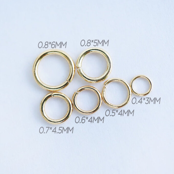 14KGF 真鍮製 丸カン 0.7mm×φ4mm 100個 金具・チェーン Trois anges 通販 15694621｜Creema(クリーマ)