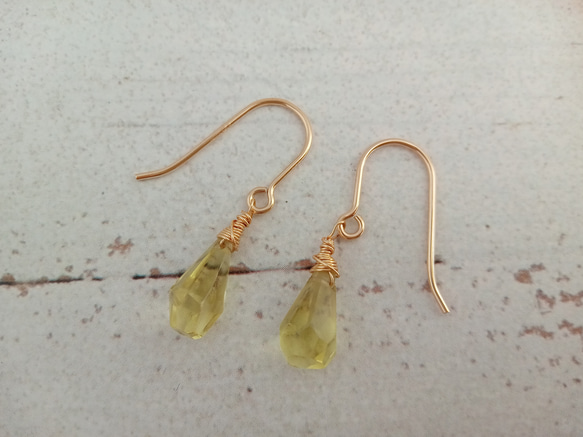 レモンクォーツのピアス ピアス（フック・チェーン） garden 通販 15697653｜Creema(クリーマ)