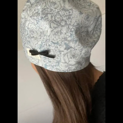 C-11♥ブルーのお花柄xリボン飾り♥ケア帽子 オシ ャレ帽子 医療用帽子 キャップ ma-mignon＊ 通販 15712384 ...