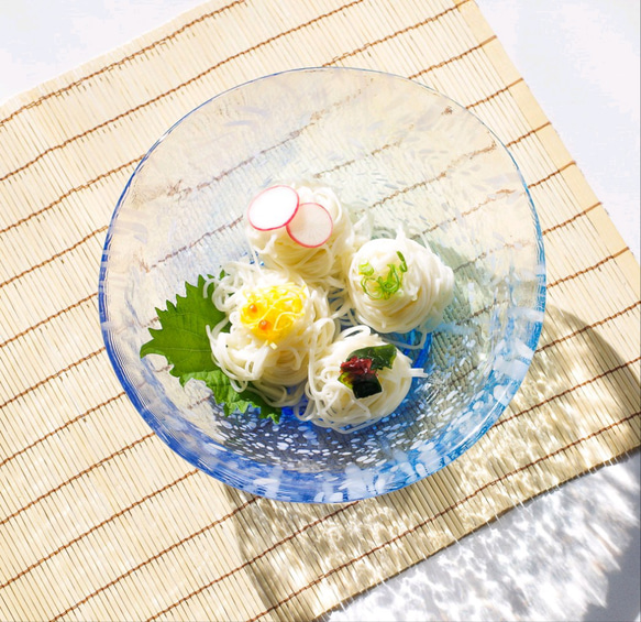 【人気TOP】江戸硝子／いろどり／そうめん鉢／みず／EG032-18 お椀・ボウル・鉢 Tomi Glass 通販 15714439 ...