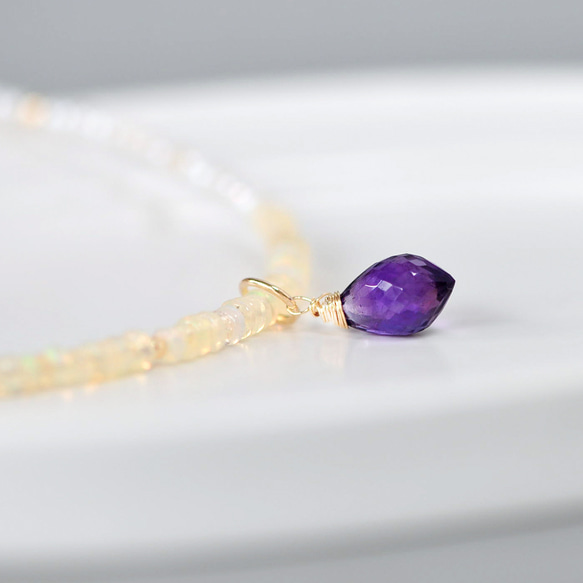 14kgf/アメジスト&プレシャスオパールブレスレット ブレスレット mumu 通販｜Creema(クリーマ)