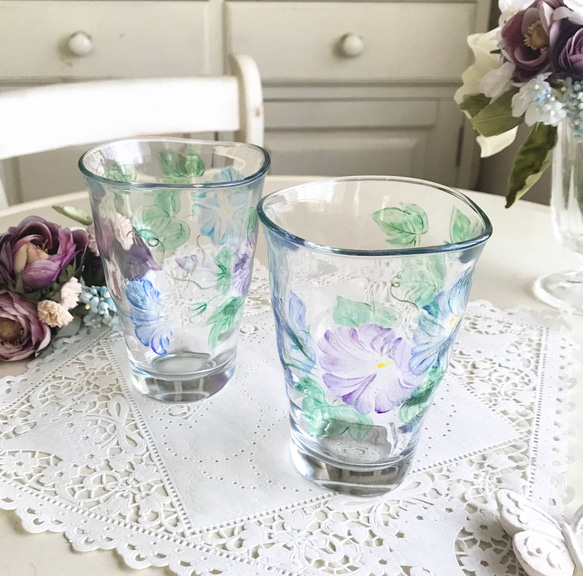 涼しげな朝顔のグラス グラス Ariel 🥀 通販｜Creema(クリーマ) 15730671