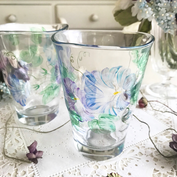 涼しげな朝顔のグラス グラス Ariel 🥀 通販｜Creema(クリーマ) 15730671