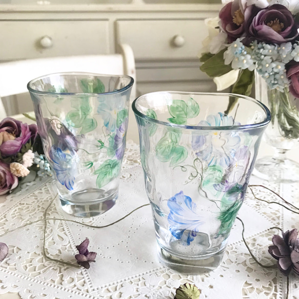 涼しげな朝顔のグラス グラス Ariel 🥀 通販｜Creema(クリーマ) 15730671