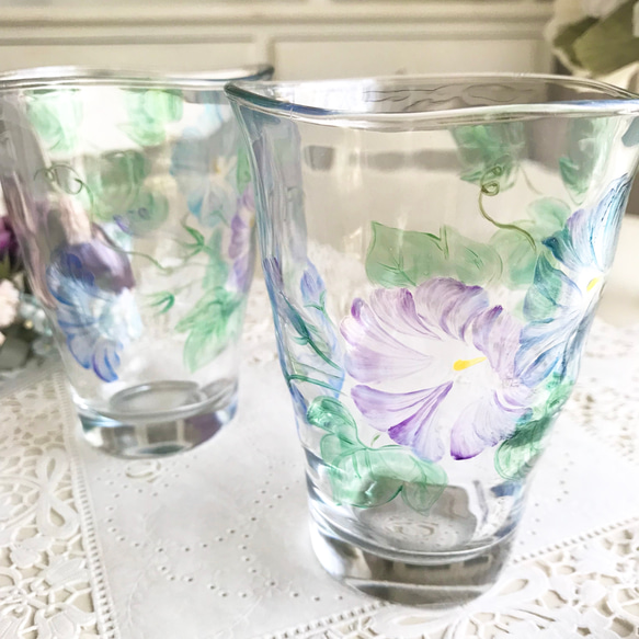涼しげな朝顔のグラス グラス Ariel 🥀 通販｜Creema(クリーマ) 15730671