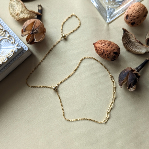 K14gf フィンガーブレスレット 【 FNG-B-GF 】 ブレスレット C by 3 通販｜Creema(クリーマ) 15730803