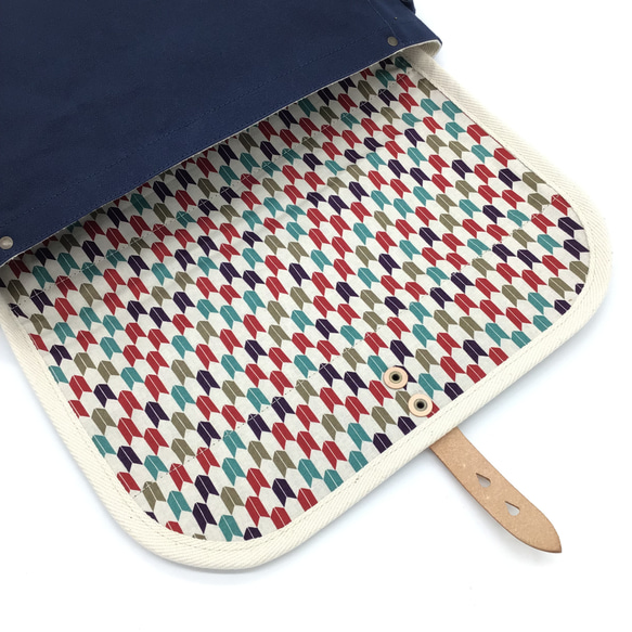 zn-b5 京都ちどりかばん 帆布 ショルダーバッグ Mサイズ 紺/矢絣 ショルダーバッグ 京都ちどりかばん 通販 15734967｜Creema(クリーマ)