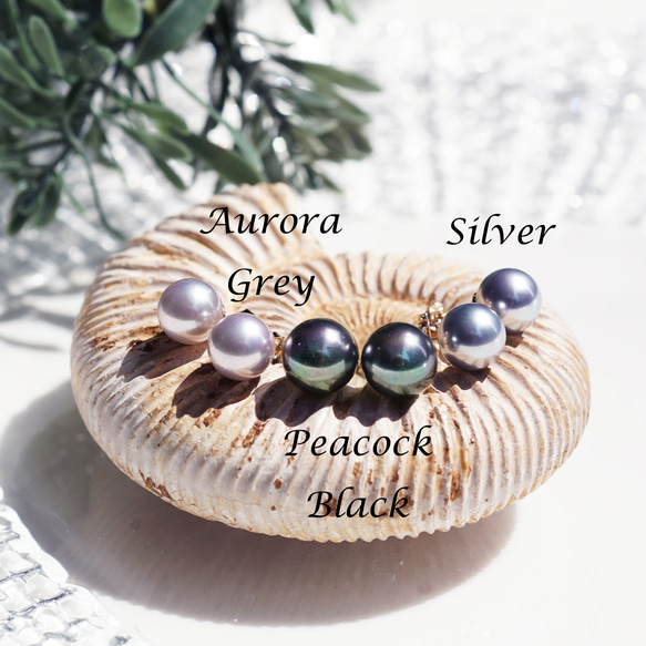 14KGFオーロラグレイ貝パール8mmのスタッドピアス ～Aurora ピアス（スタッド・一粒） Lipatti 通販 15747935｜Creema(クリーマ)