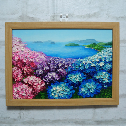 油絵 絵画【海と紫陽花】 絵画 HR 通販 15755923|Creema 油絵 絵画【海と紫陽花】 絵画 HR 通販 15755923|Creema