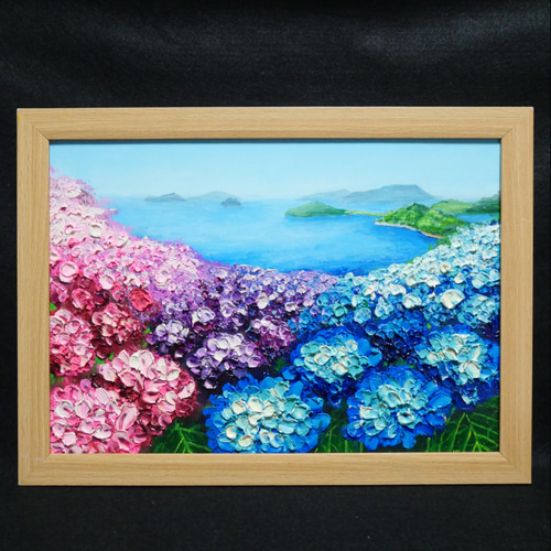 油絵 絵画【海と紫陽花】 絵画 HR 通販 15755923|Creema 油絵 絵画【海と紫陽花】 絵画 HR 通販 15755923|Creema