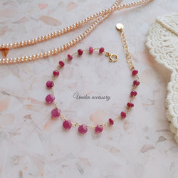 Natural Rubyブレスレット14kgf～7月お誕生石 ブレスレット Umika accessory 通販 15757638｜Creema(クリーマ)
