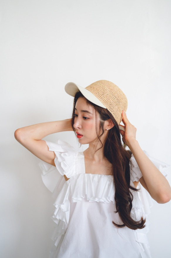 back ribbon CAP（アイボリー・ベージュ・ブラック） キャップ make_ai 通販 15758478｜Creema(クリーマ)