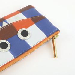 【ツキイチレザー/vol.8】思わず誰かに見せたくなるモンスターL字財布/L字長財布【手描きチェック】 長財布 SÜPERB (シュパーブ ...