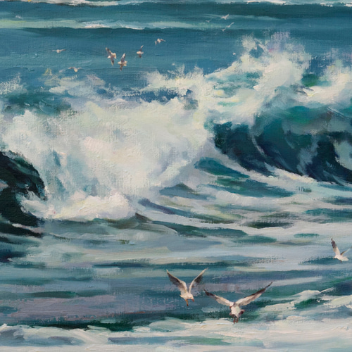 水天一色】油絵原画 M80変形 一点物 仮額付き 豪華プレゼント 水天一色】油絵原画 M80変形 一点物 仮額付き 豪華プレゼント