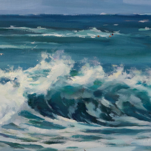 水天一色】油絵原画 M80変形 一点物 仮額付き 豪華プレゼント 水天一色】油絵原画 M80変形 一点物 仮額付き 豪華プレゼント