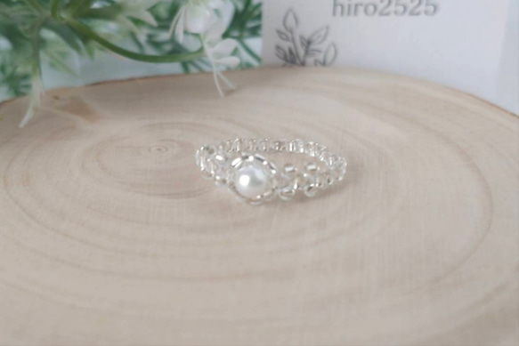 No.155 *｡1粒パールリング *｡クリアシルバー 大人可愛い 送料無料 指輪・リング hiro2525 通販 15775522 ...