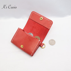 ヌメ革 ミニポーチ（レッド色）【送料無料】 ポーチ kscuoio 通販 15775845｜Creema(クリーマ)