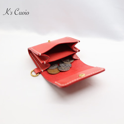 ヌメ革 ミニポーチ（レッド色）【送料無料】 ポーチ kscuoio 通販 15775845｜Creema(クリーマ)