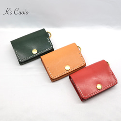 ヌメ革 ミニポーチ（レッド色）【送料無料】 ポーチ kscuoio 通販 15775845｜Creema(クリーマ)