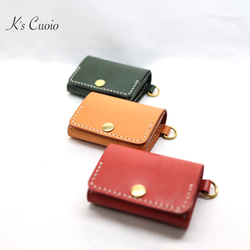 ヌメ革 ミニポーチ（レッド色）【送料無料】 ポーチ kscuoio 通販 15775845｜Creema(クリーマ)