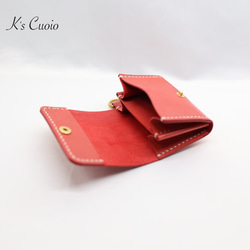 ヌメ革 ミニポーチ（レッド色）【送料無料】 ポーチ kscuoio 通販 15775845｜Creema(クリーマ)