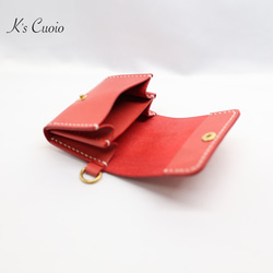 ヌメ革 ミニポーチ（レッド色）【送料無料】 ポーチ kscuoio 通販 15775845｜Creema(クリーマ)