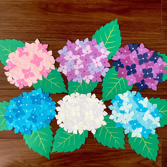 アジサイ壁面 6月壁面 あじさい クラフト ハンドメイド その他アート Rena 通販 15780604｜Creema(クリーマ)