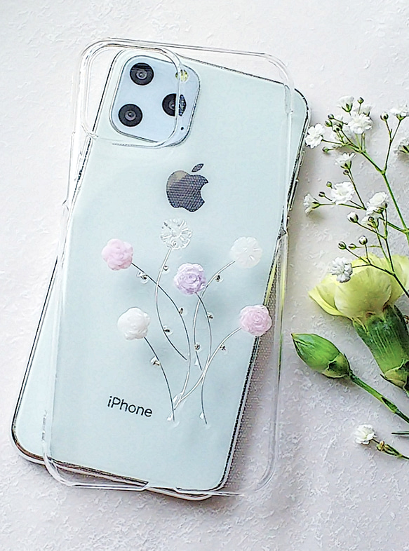 【全機種対応】pale pink flower スマホケース アレンジ可 iPhoneケース・カバー moon-olive 通販 ...