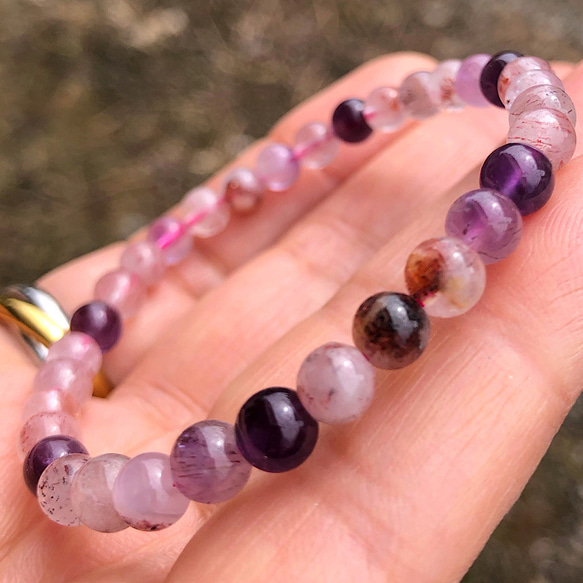 【お買い得】スーパーセブン 6mm 天然石ブレスレット ブレスレット haruitibann 通販｜Creema(クリーマ)