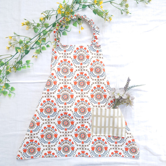 ★SALE！キッズエプロン☆セット☆ゴム☆ポケットつき☆チューリップ☆花柄☆チェック☆格子柄☆グリーン☆くすみ エプロン ciao 通販 ...