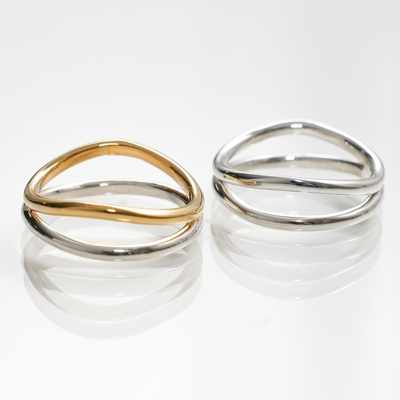 【Partial GP】Trinity wave RING / SV925 ≪送料無料≫ 指輪・リング Kumpel by p 通販 15809828｜Creema(クリーマ)