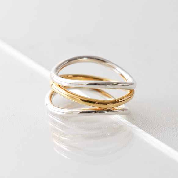 【Partial GP】Trinity wave RING / SV925 ≪送料無料≫ 指輪・リング Kumpel by p 通販 15809828｜Creema(クリーマ)