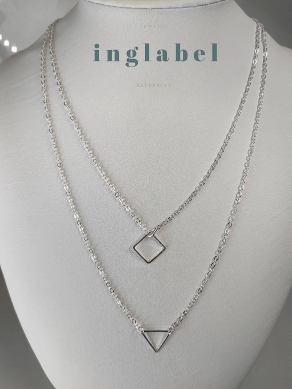 スクエア カジュアル ネックレス トライアングル 2連シルバートレンド おしゃれ ポイント ネックレス・ペンダント INGレーベル 通販 ...