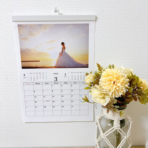 ⭐︎A4 開始月が選べる オリジナル カレンダー【F マット紙】 表紙付き壁掛け写真入りカレンダー/シンプル 書き込み カレンダー glück ...
