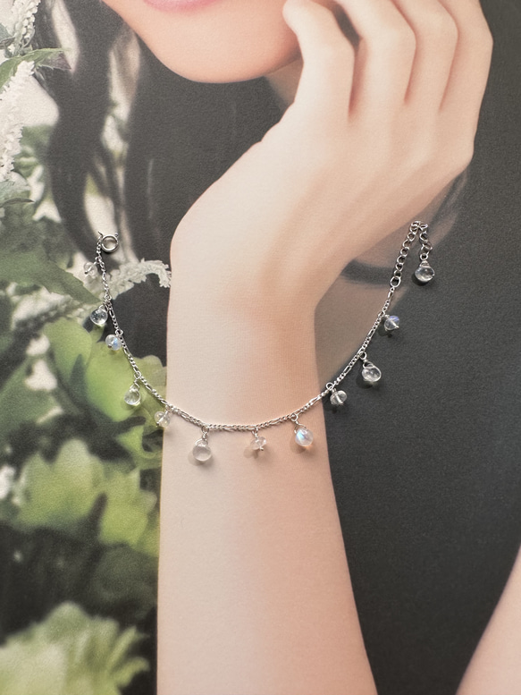 SV925 レインボームーンストーン フィガロチェーン ブレスレット ブレスレット sango 通販 15837292｜Creema(クリーマ)