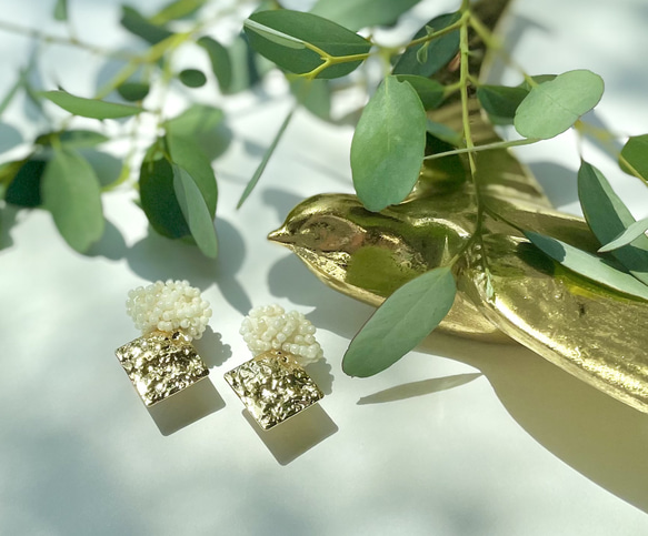 ビーズ刺繍アクセサリー/ビーズアクセサリー/イヤリング/入園式/入学式/結婚式/ウェディング/セレモニー/小ぶり/ピアス イヤリング・ノン ...