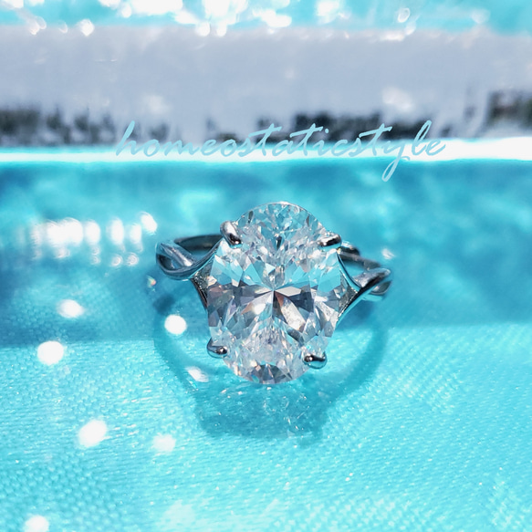 50%OFF AAAグレード ダイヤモンドCZ アンティーク調リング 14x10mm キラキラ フリーサイズ SV925 指輪・リング ホメオ ...