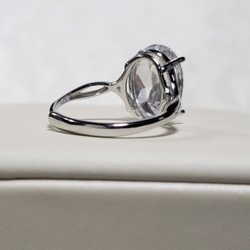 50%OFF AAAグレード ダイヤモンドCZ アンティーク調リング 14x10mm キラキラ フリーサイズ SV925 指輪・リング ホメオ ...