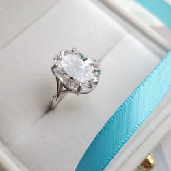 AAAグレード ダイヤモンドCZ アンティーク調リング 14x10mm キラキラ フリーサイズ SV925 指輪・リング ...