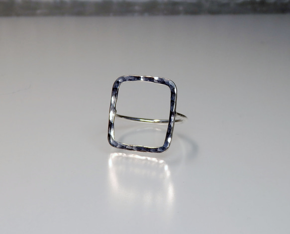 Open Square Silver Ring #17 指輪・リング はな 通販 15841537｜Creema(クリーマ)