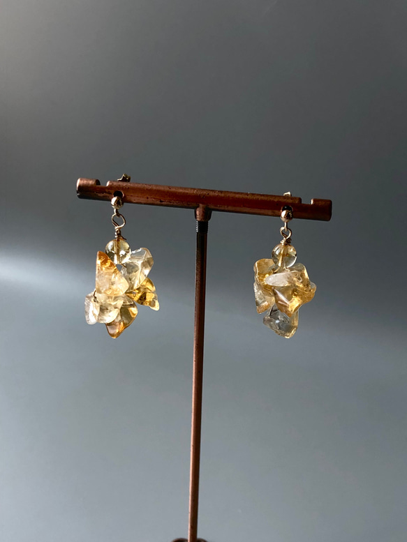 ゴールドカラー シトリンの星ピアス 14kgf/creema限定 ピアス（スタッド・一粒） プレアデス 通販｜Creema(クリーマ) 15842096