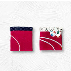 AirPodsケース 小銭入れ 薬入れ アクセサリーケース 和柄 マルチに使える大正ロマンなバネ口ポーチ（ミニ） ポーチ マリエフルリール大正 ...